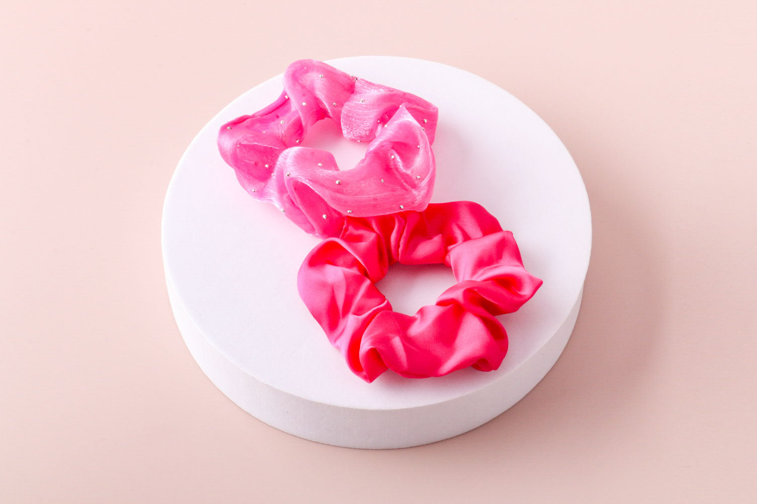 Satin Studded Sheer Scrunchie Set – Odin Fashion