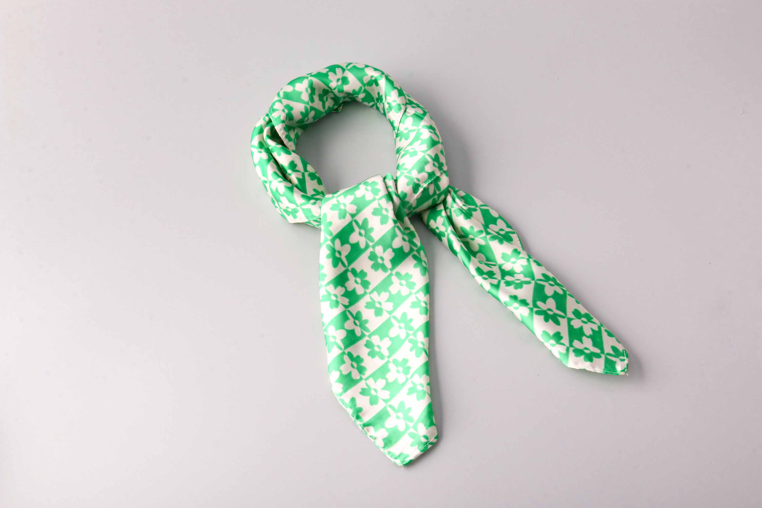 Clover Silk Tied Scarf – Odin Fashion
